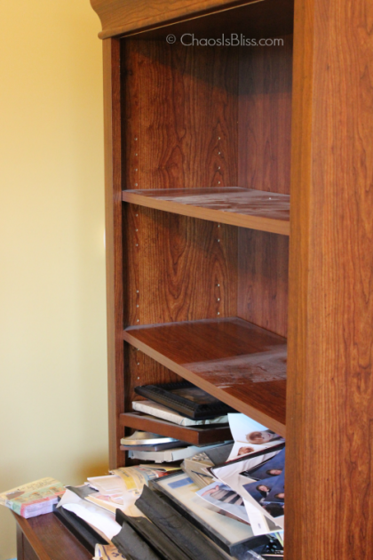 Toss It Out Tuesday | Bookshelf Clutter