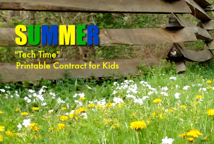 Summer Tech Time Contract for Kids | Free Printable